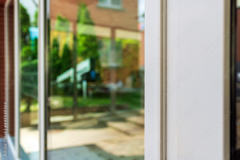 House window floor, side wall of house, house design idea.Empty inside ...