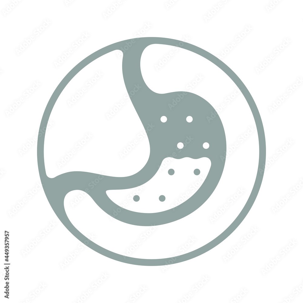 Stomach graphic icon. Human stomach sign in the circle isolated on ...