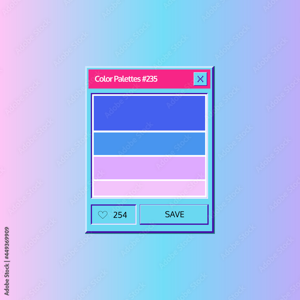 Old computer window. System message alert, neon window with icon and ...
