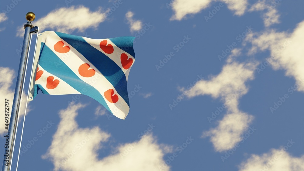 Frisian Flag 3D rendered realistic waving flag illustration on Flagpole ...