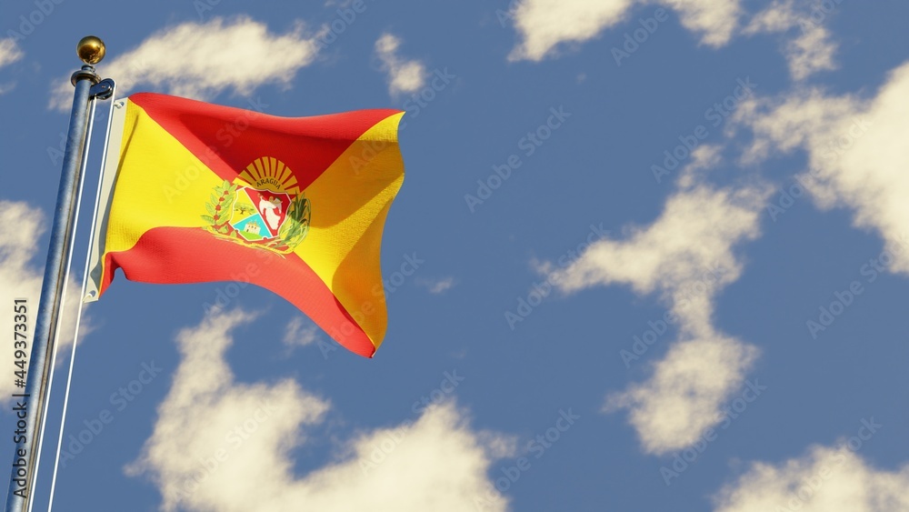 Aragua 3D rendered realistic waving flag illustration on Flagpole ...