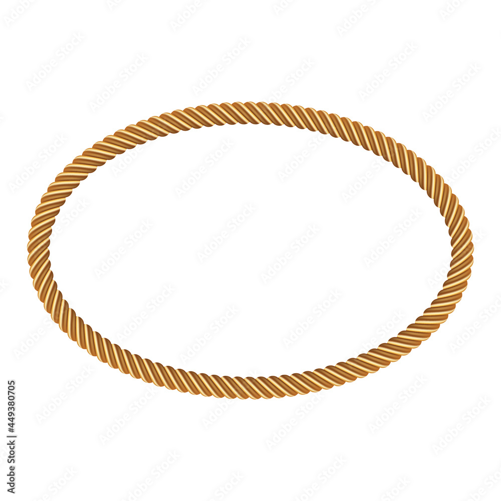 Vector ellipse rope frame, made of fabric. Stock Vector | Adobe Stock