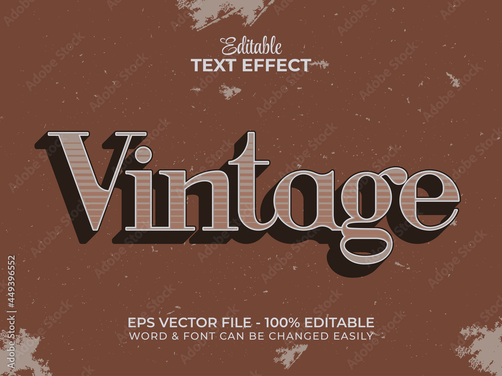 Vintage text effect style with grunge texture background. Editable text ...