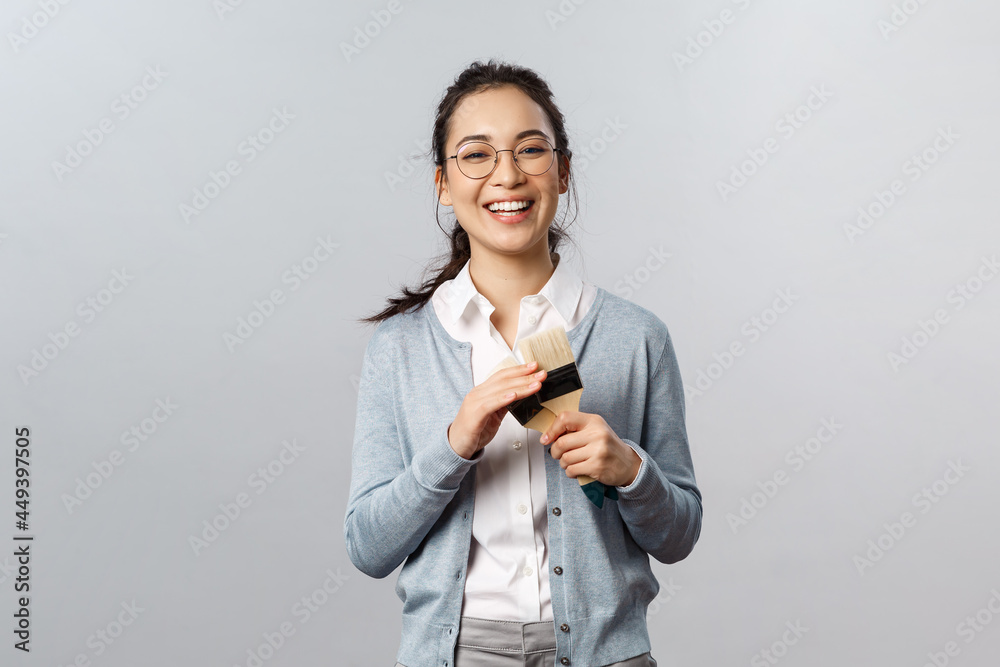 Creativity, repairs and overhaul concept. Happy creative and talented ...