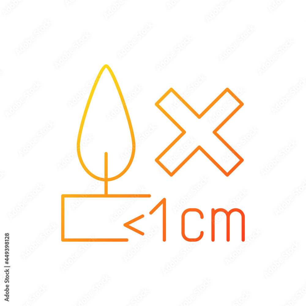 Burning candles correctly gradient linear vector manual label icon ...
