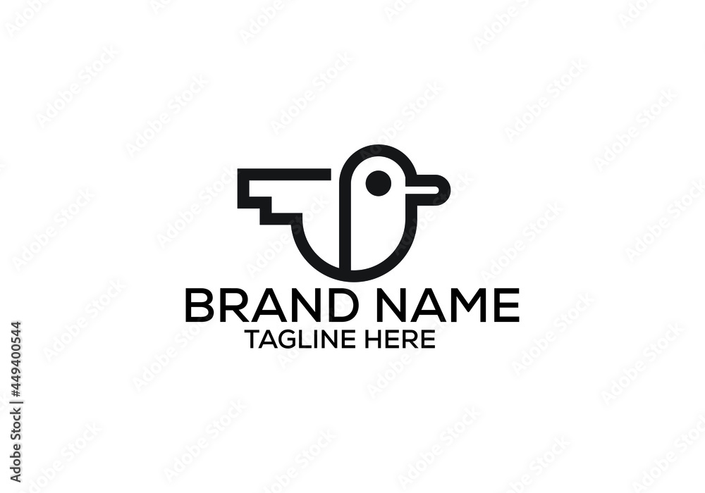 Bird logo design . Bird minimalist logo design and vector template ...