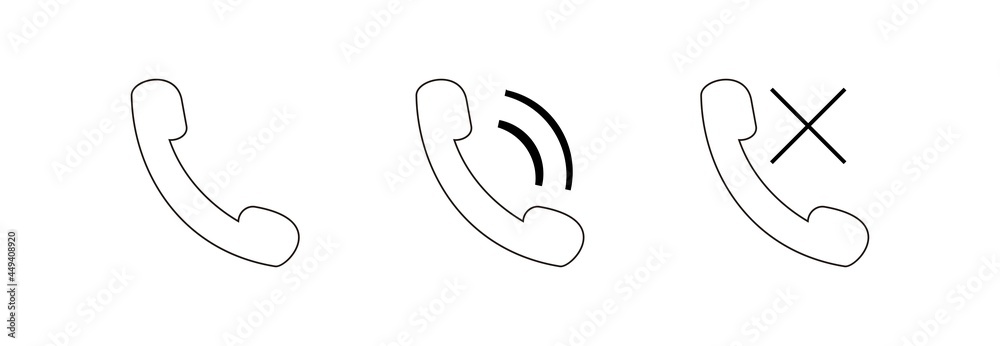 phone icon, phone call icon, no phone icon, vector symbol illustration ...