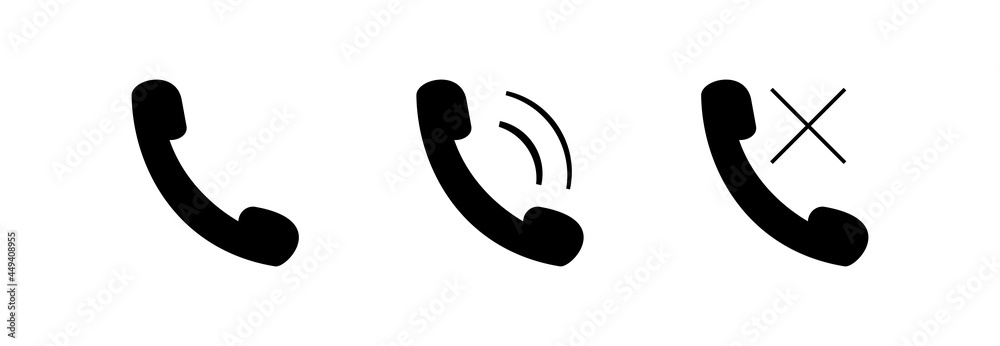 phone icon, phone call icon, no phone icon, vector symbol illustration ...
