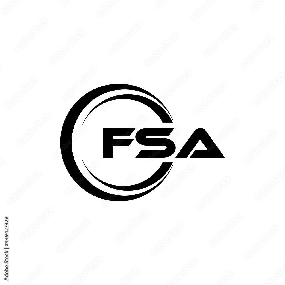 Vecteur Stock FSA letter logo design with white background in illustrator, vector logo modern ...