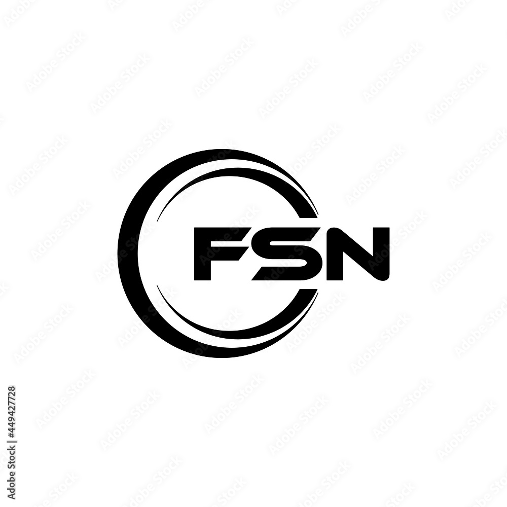 FSN letter logo design with white background in illustrator, vector ...