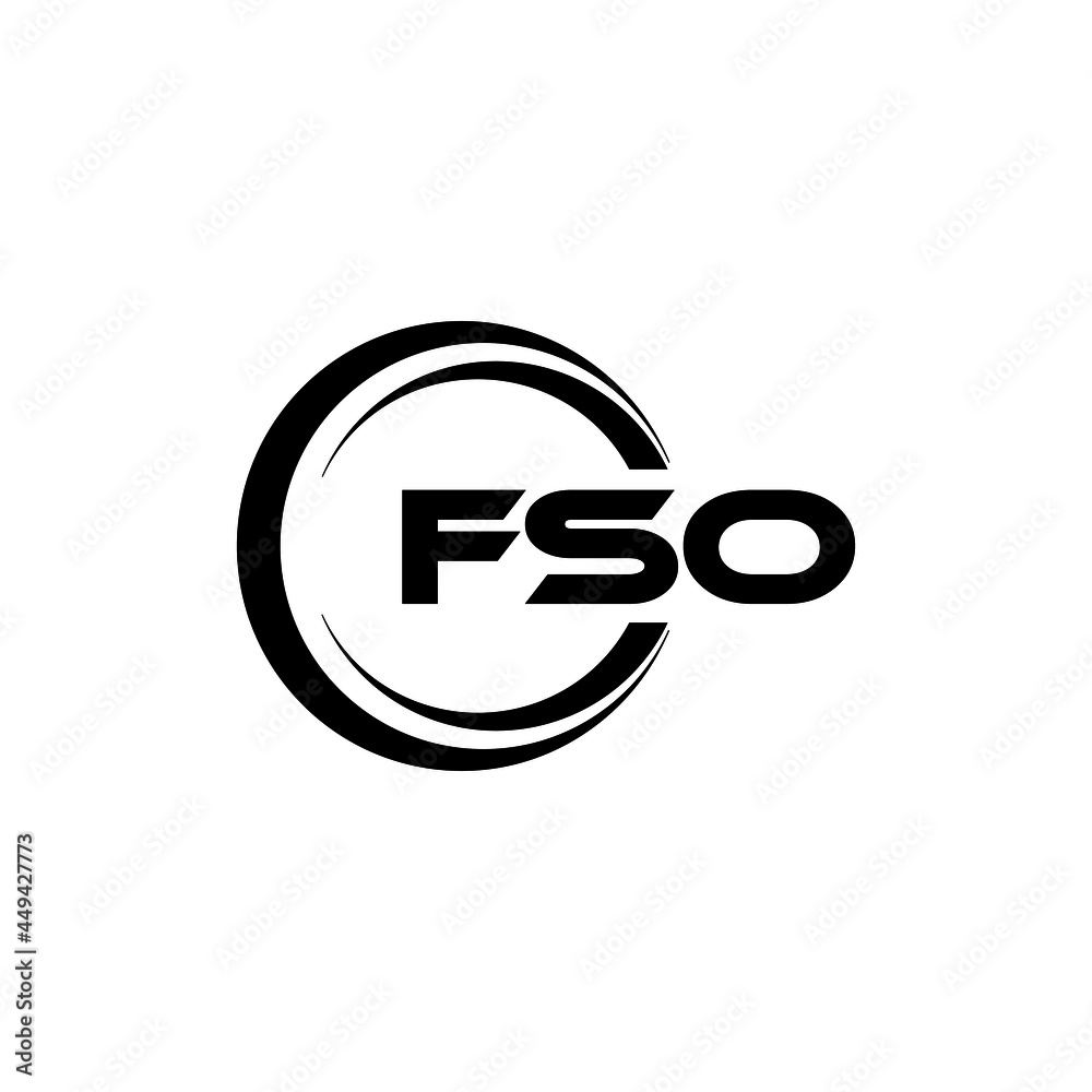 Vecteur Stock FSO letter logo design with white background in ...
