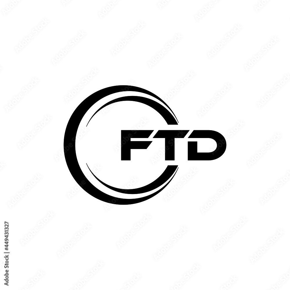 FTD letter logo design with white background in illustrator, vector ...