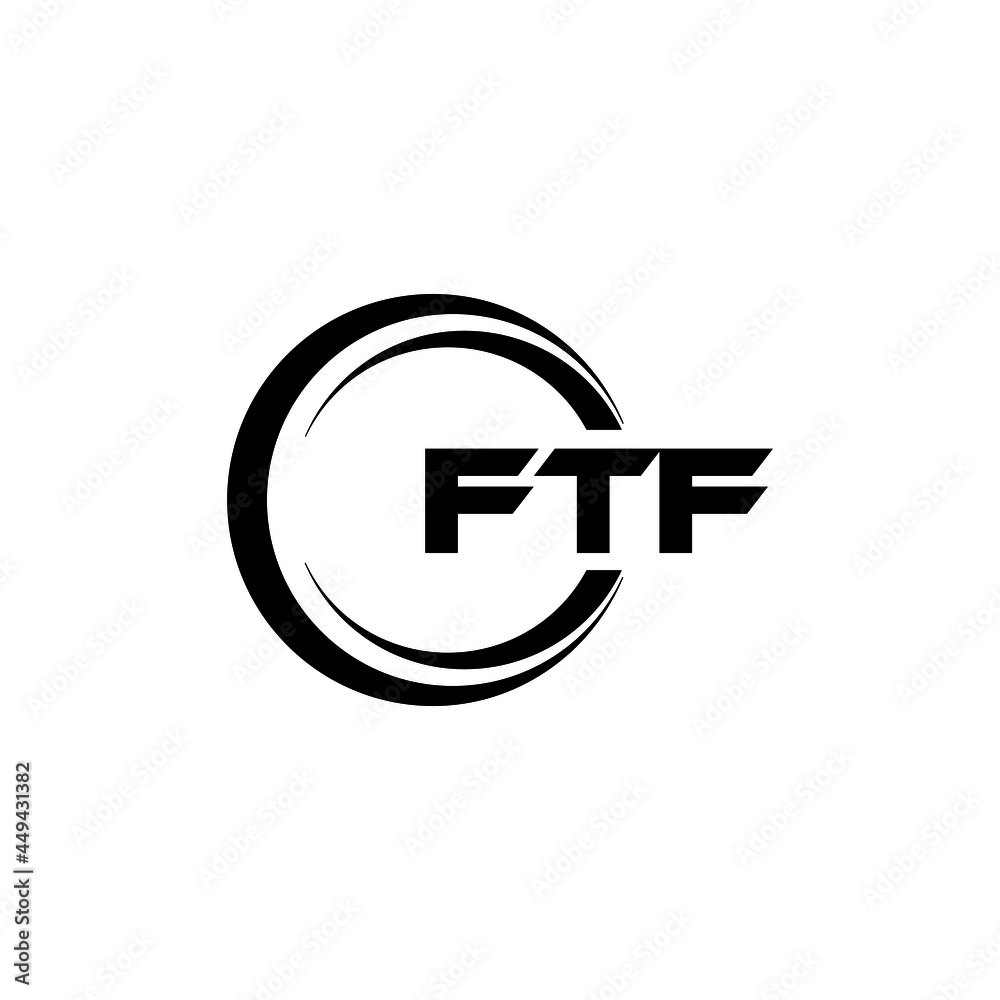 FTF letter logo design with white background in illustrator, vector ...
