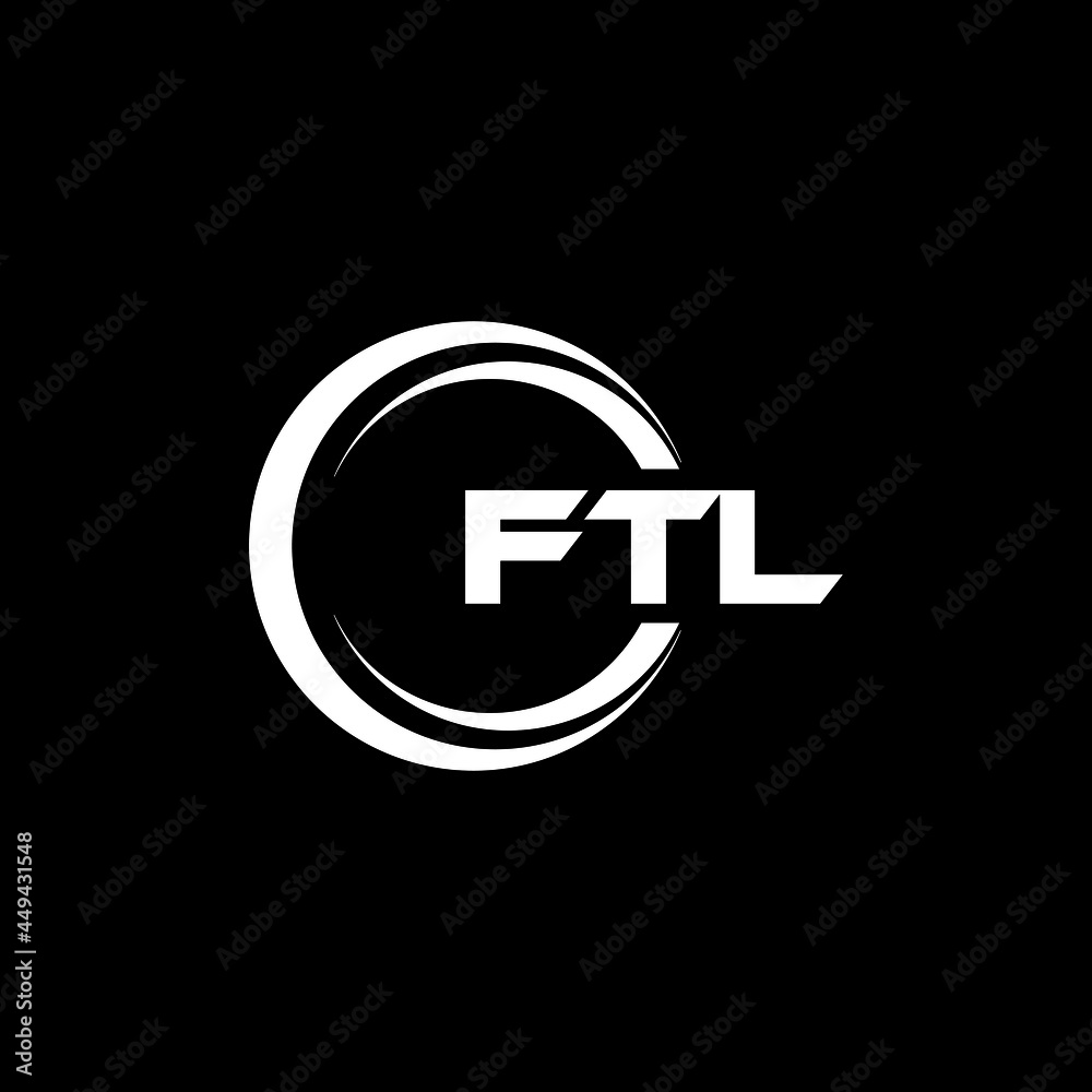 FTL letter logo design with black background in illustrator, vector ...