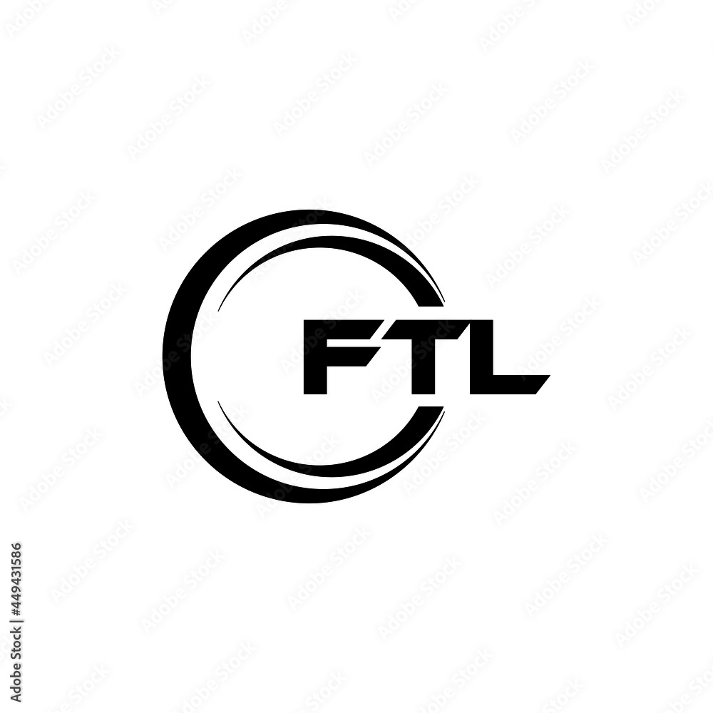 FTL letter logo design with white background in illustrator, vector logo modern alphabet font ...