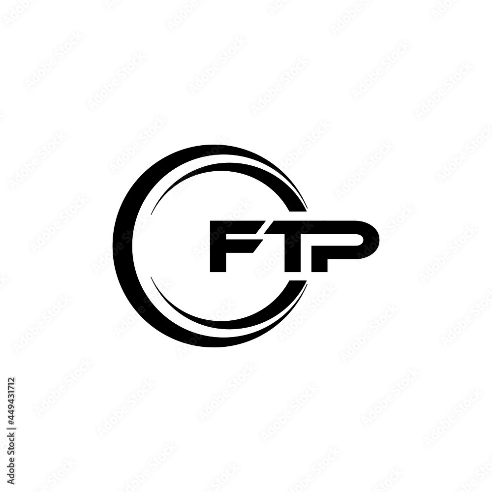 FTP letter logo design with white background in illustrator, vector ...