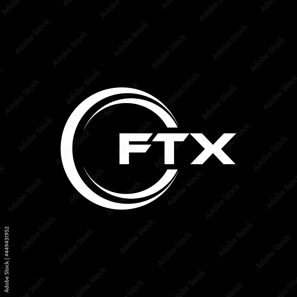 FTX letter logo design with black background in illustrator, vector logo modern alphabet font ...