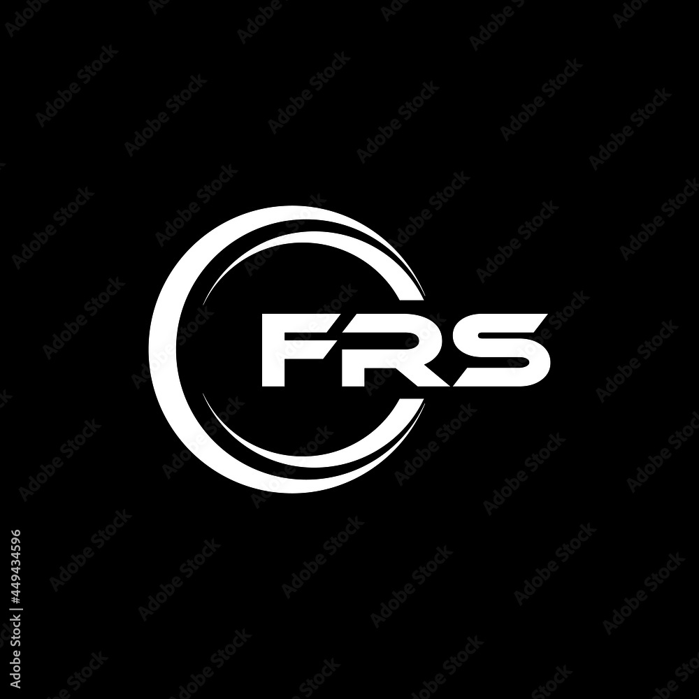 FRS letter logo design with black background in illustrator, vector ...