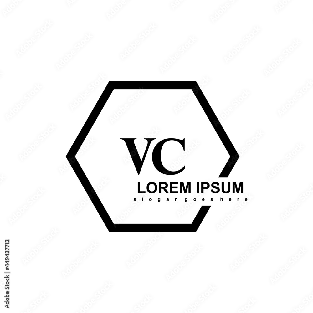 VC letter design logo in the hexagonal Stock Vector | Adobe Stock