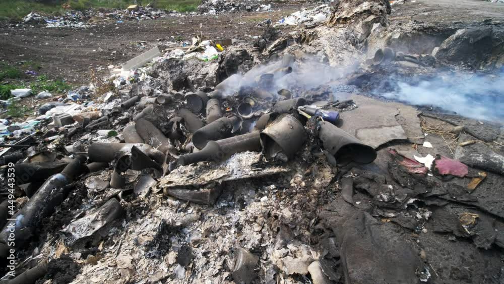 waste disposal and recycling concept. climate emergency, climate change ...