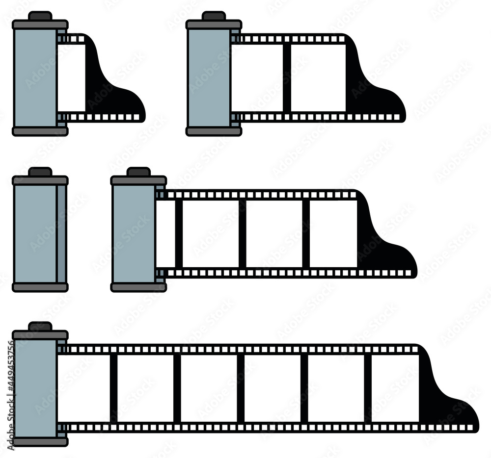 Camera Film Cannister - Colored Clipart Set Stock Vector | Adobe Stock