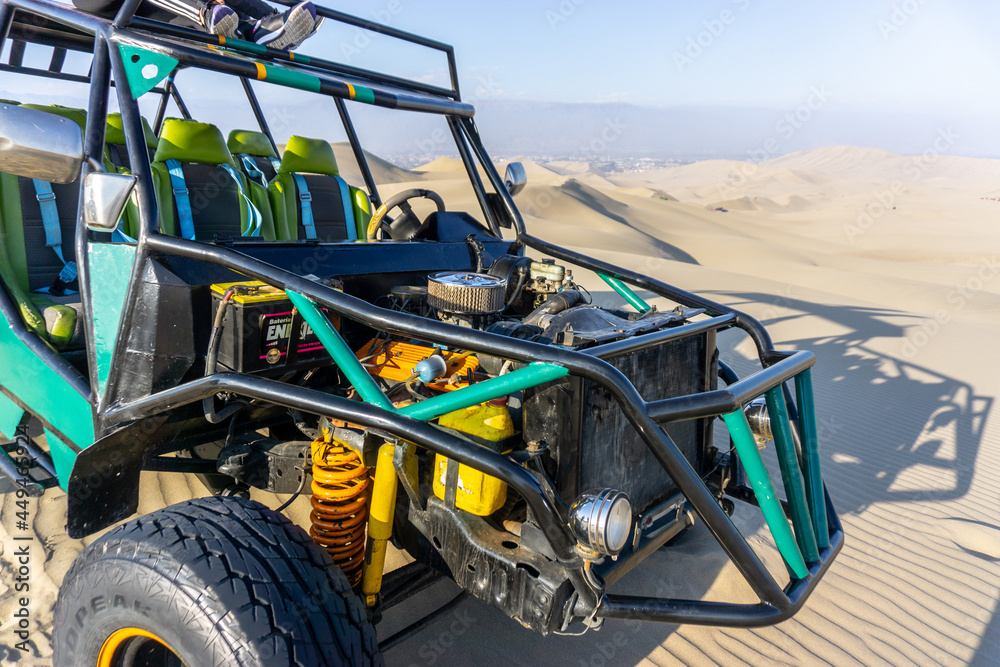 A buggy car on desert in Ica, Peru. taking buggy car is popular ...