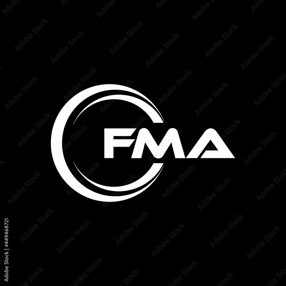 FMA letter logo design with black background in illustrator, vector ...