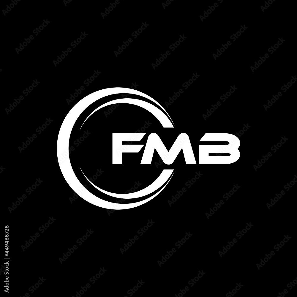 FMB letter logo design with black background in illustrator, vector ...
