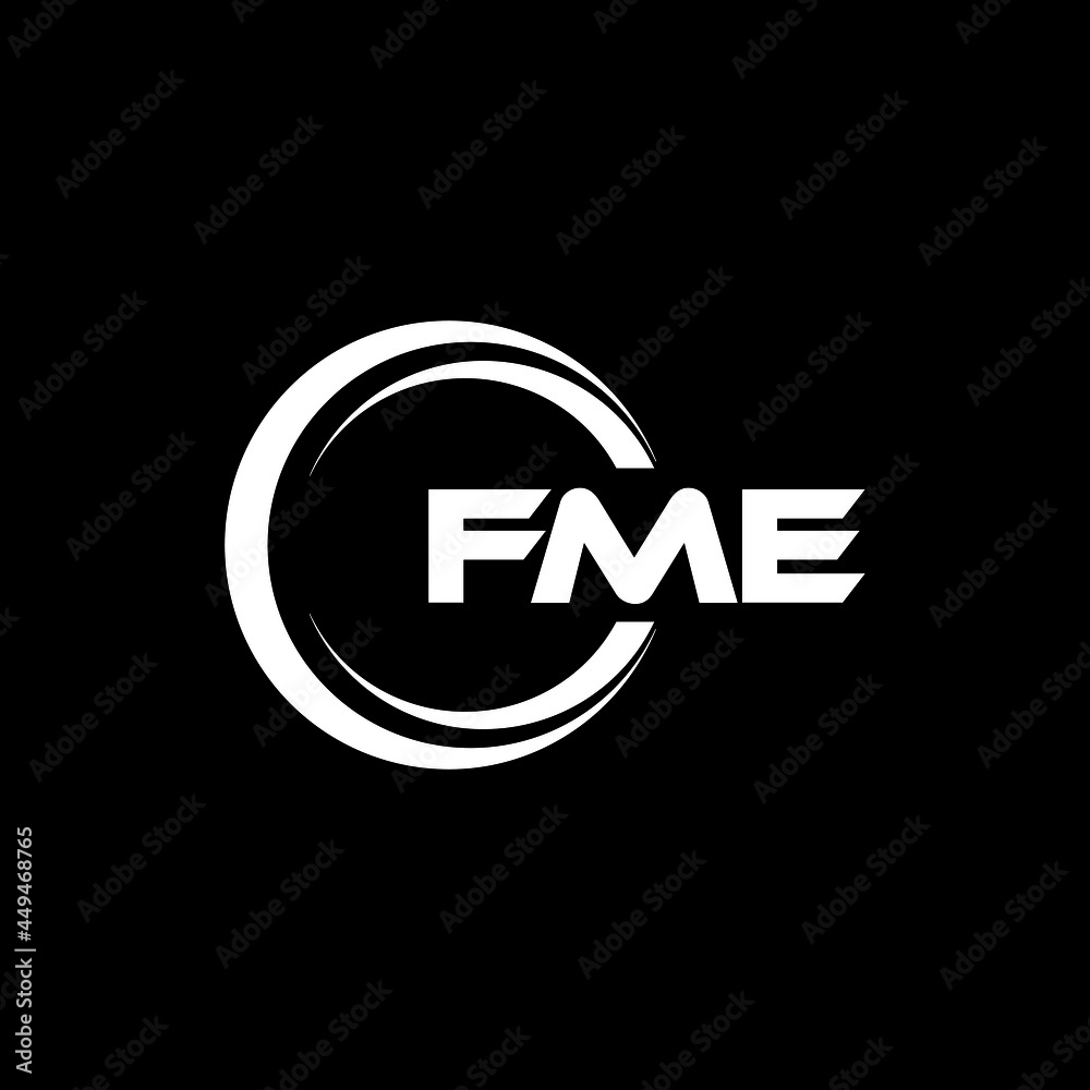 FME letter logo design with black background in illustrator, vector ...