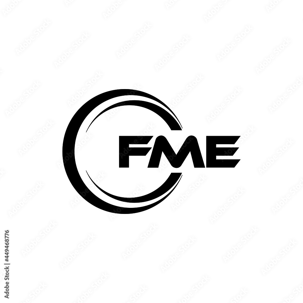 FME letter logo design with white background in illustrator, vector ...