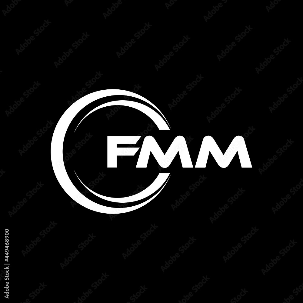 FMM letter logo design with black background in illustrator, vector ...