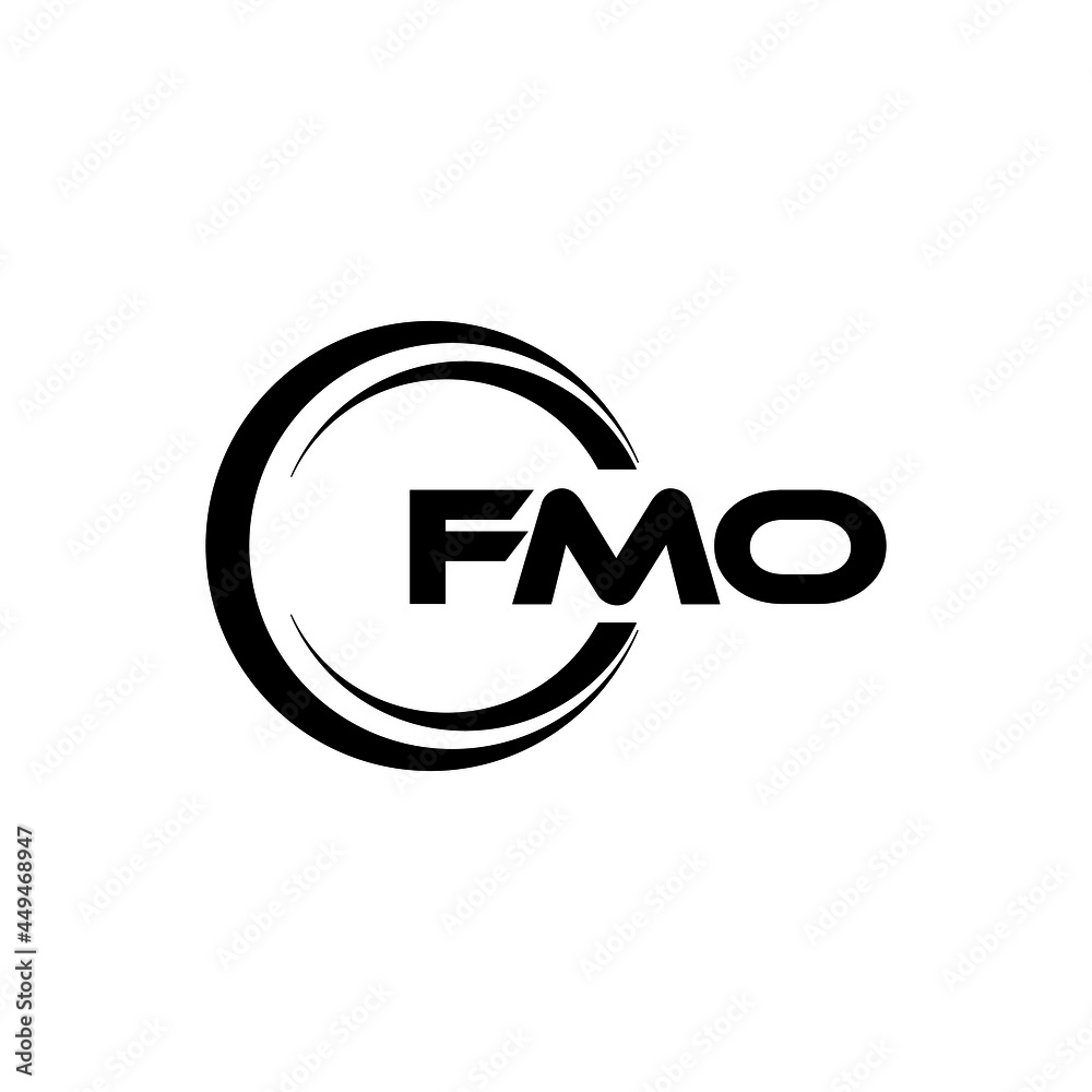 FMO letter logo design with white background in illustrator, vector ...