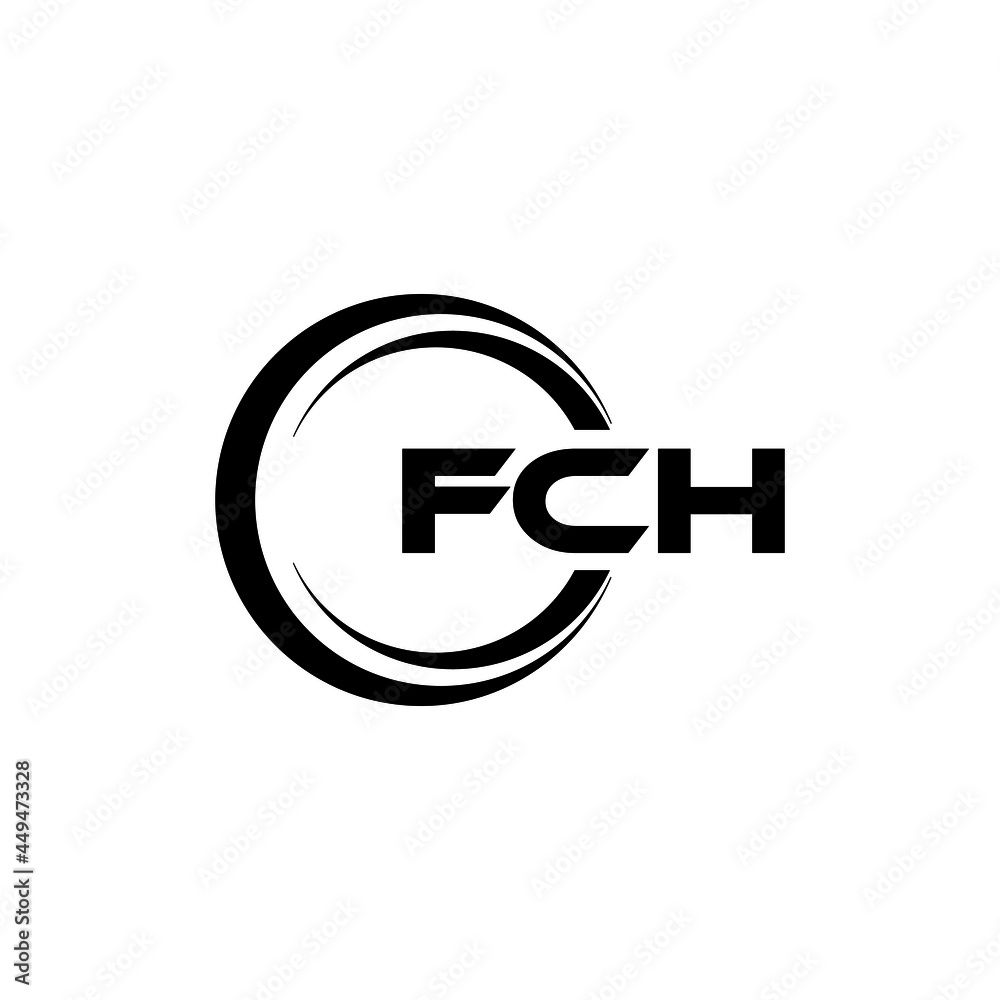 Vecteur Stock FCH letter logo design with white background in ...