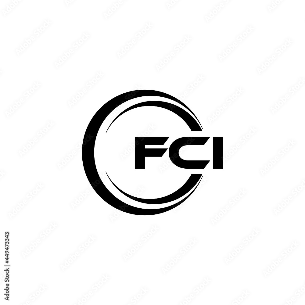 FCI letter logo design with white background in illustrator, vector ...