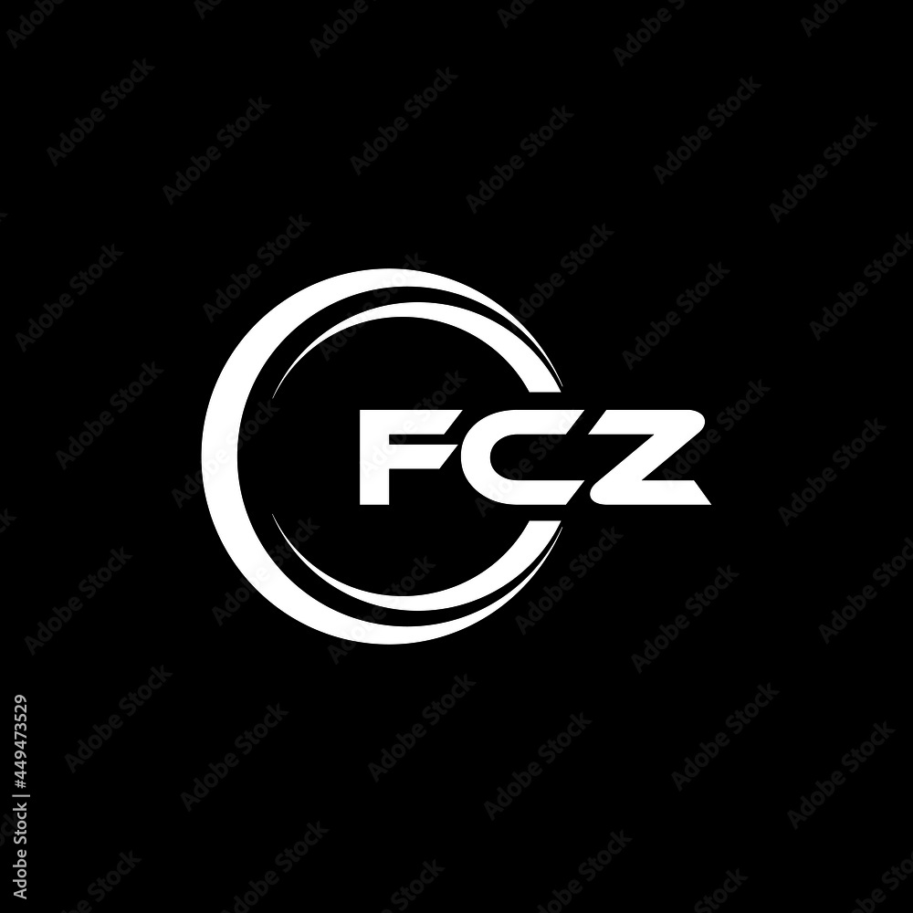FCZ letter logo design with black background in illustrator, vector ...