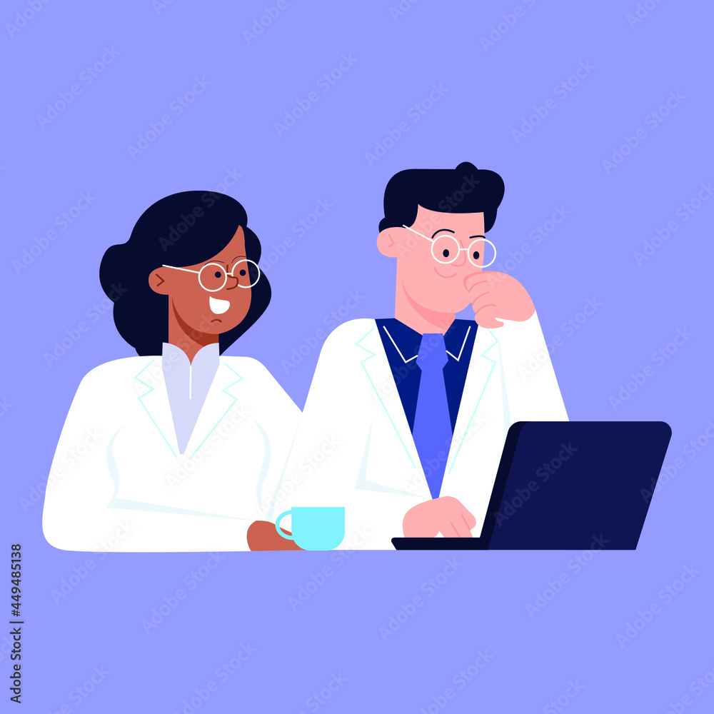 Vector illustration concept of Collaboration in health care is defined ...