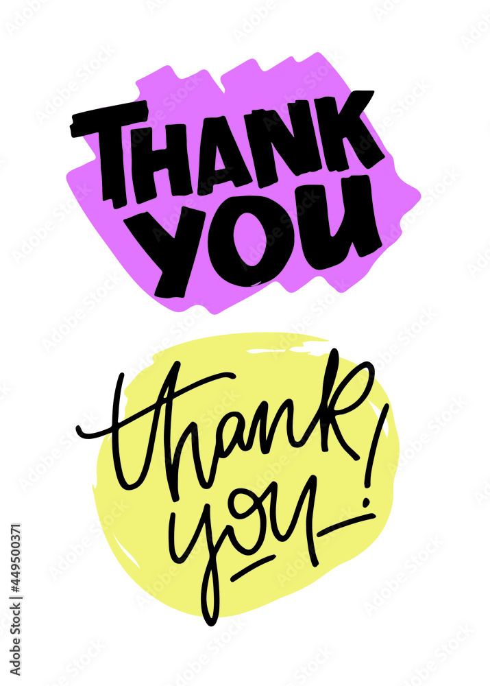 Thank you! Funny hand drawn doodle lettering label art. Lettering ...