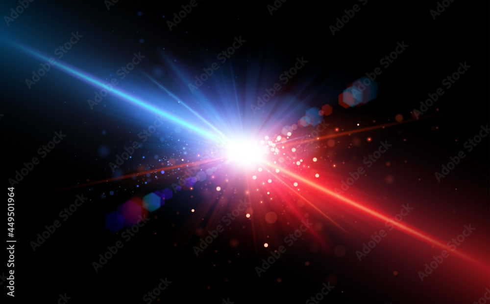 Red and blue forces light rays background Stock Vector | Adobe Stock
