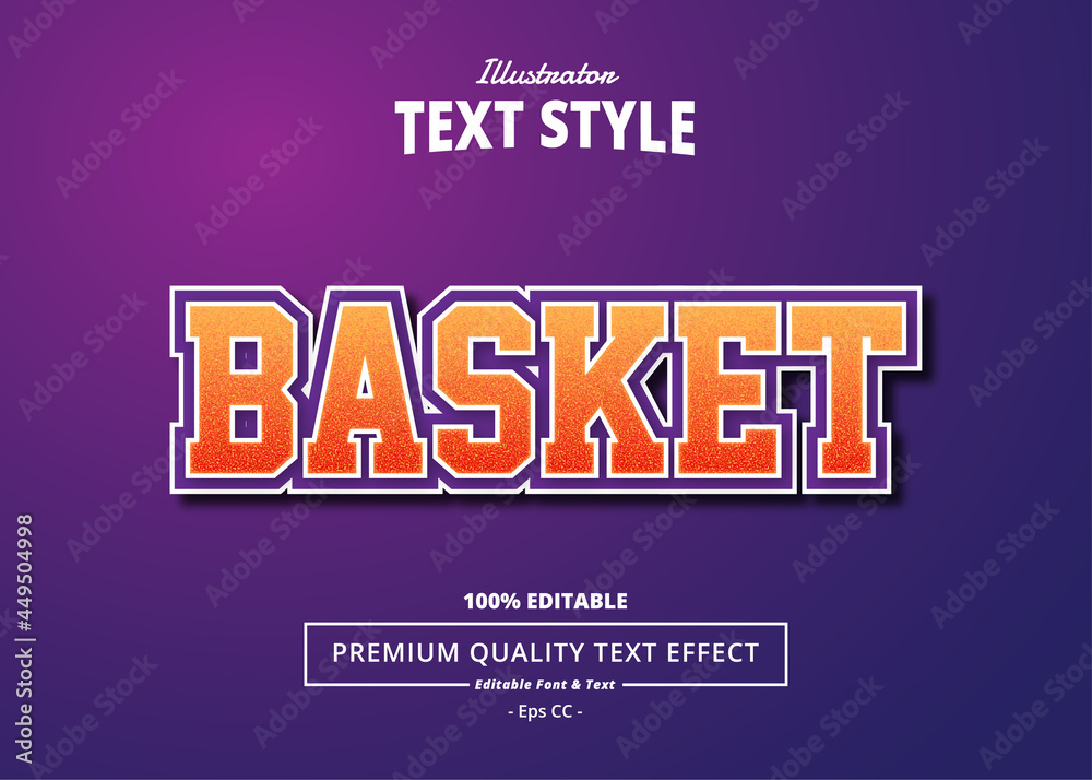 BASKETBALL Illustrator Text Effect Stock Vector | Adobe Stock