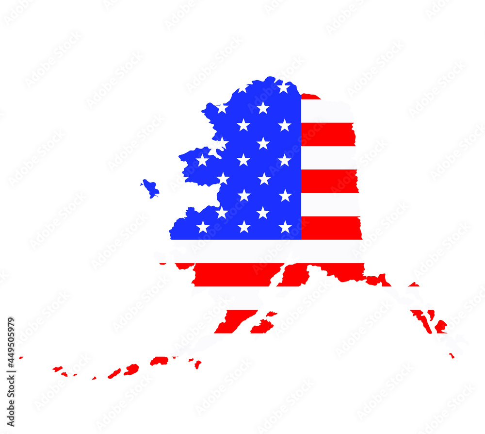 Alaska state map vector silhouette illustration. United States of ...