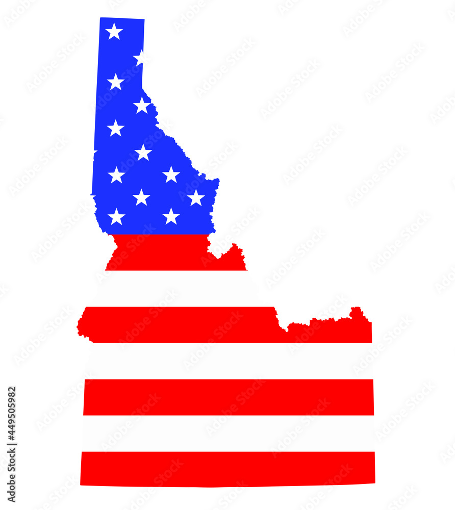 Idaho state map vector silhouette illustration. United States of ...