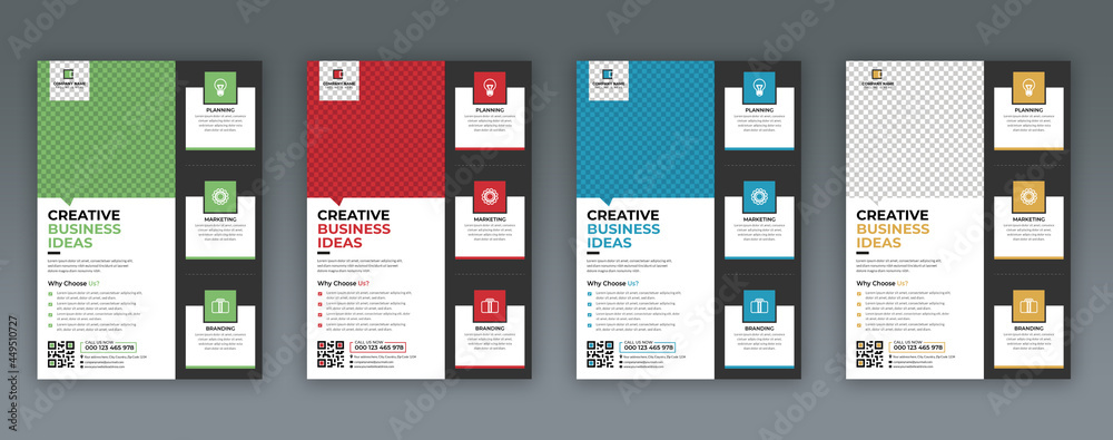 Corporate Square shape layout Colorful Business Flyer, Poster Design ...