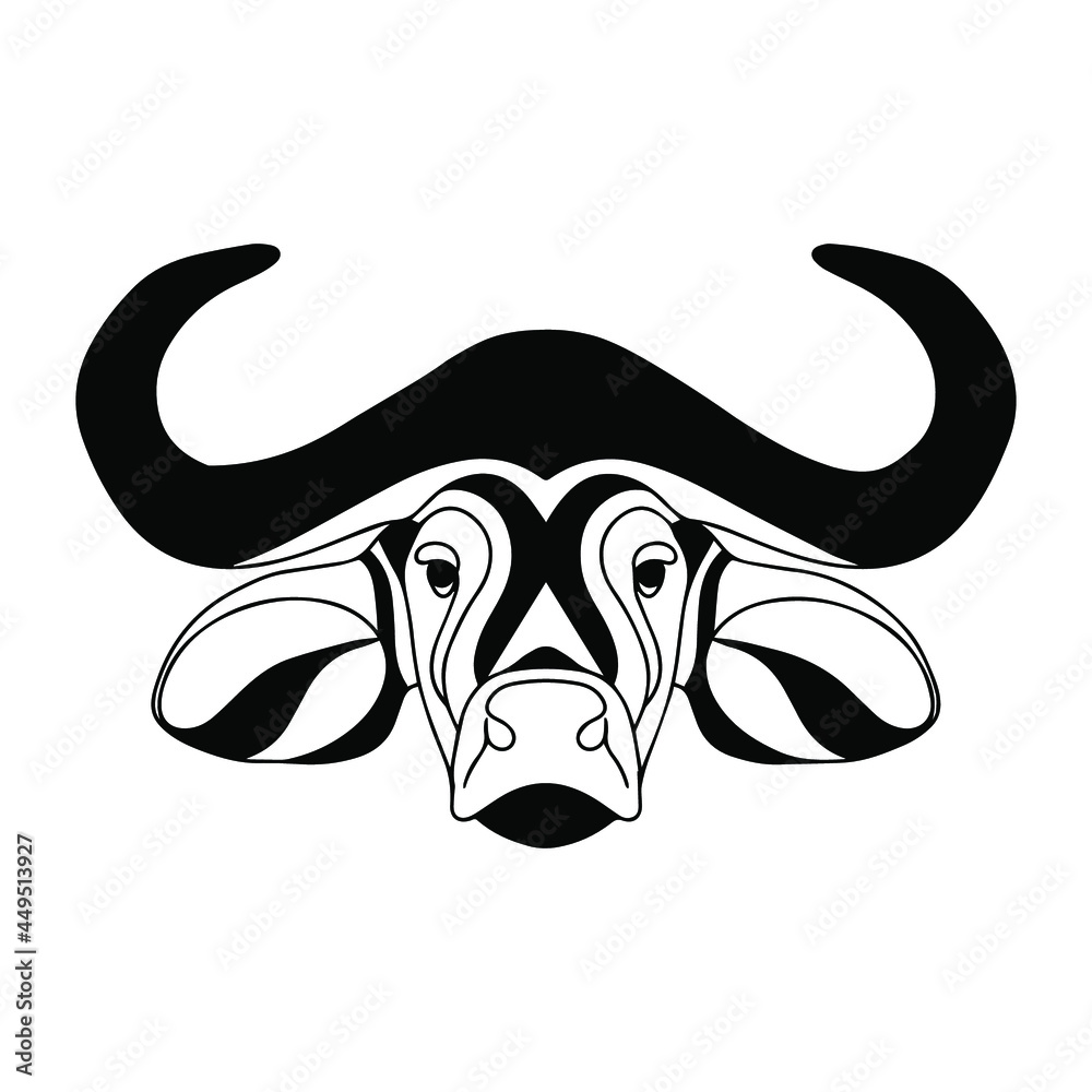 Buffalo graphic illustration. Vector buffalo head. The logo of a bull ...