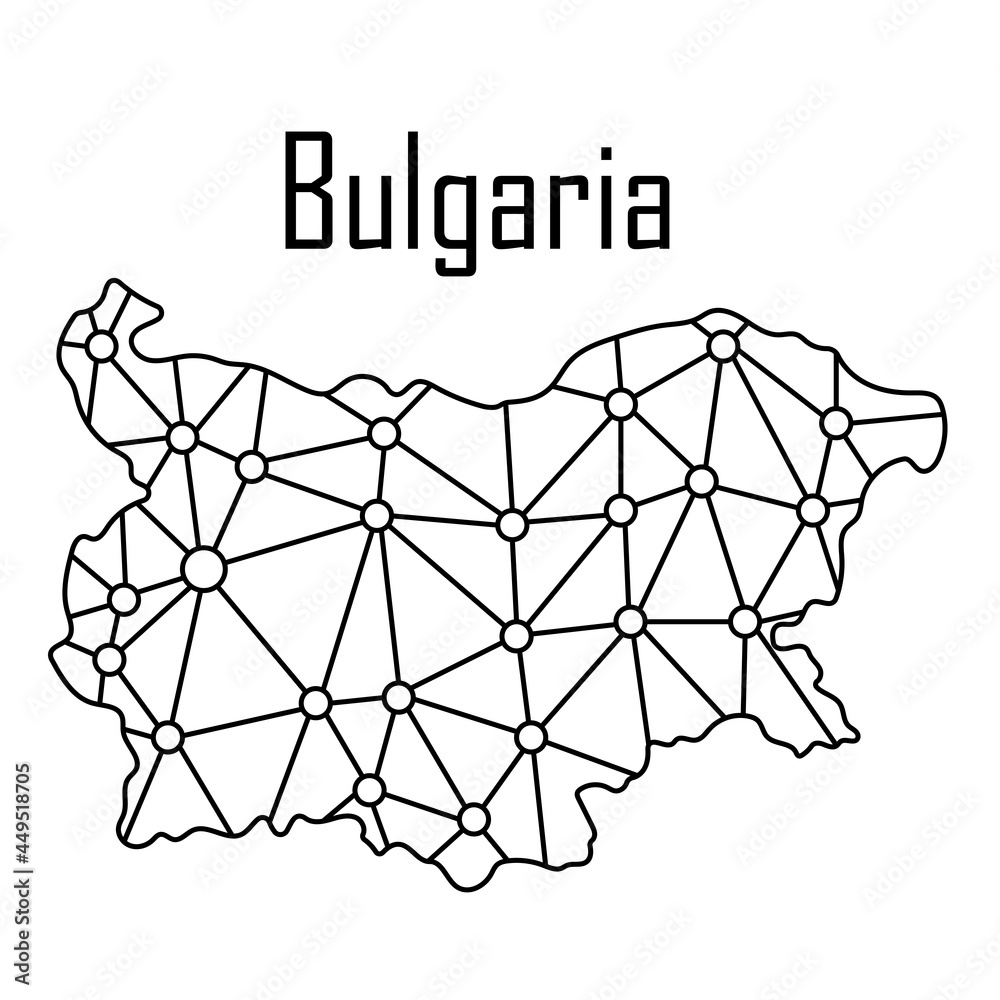 Bulgaria map icon, vector illustration in black isolated on white ...
