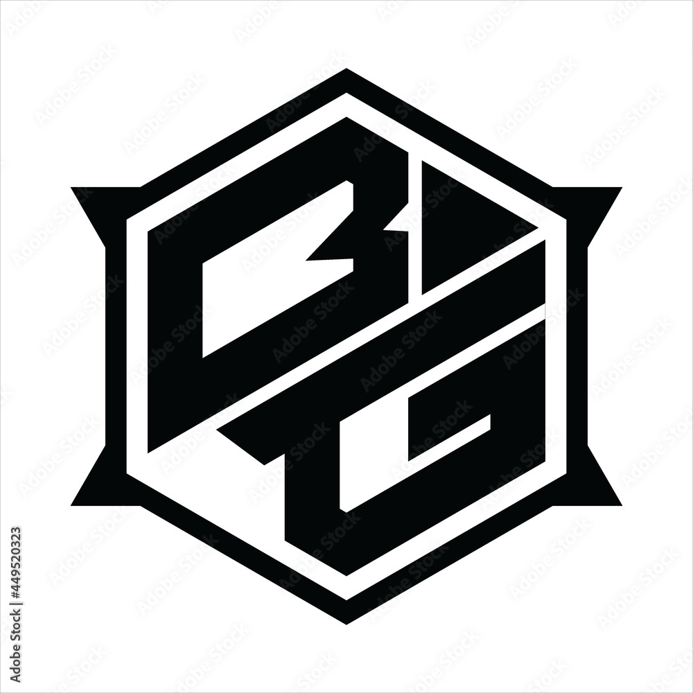 BG Logo monogram design template Stock Vector | Adobe Stock