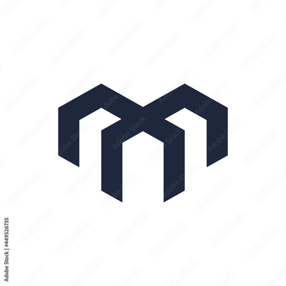 MM letter vector logo, with interlocking and repeating shapes, clean ...