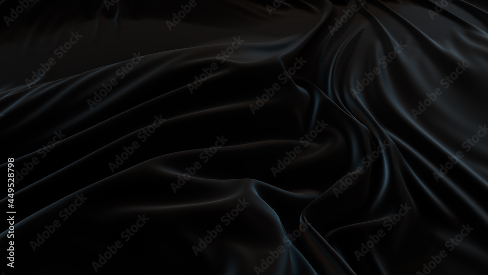 Black Fabric with Ripples and Folds. Wavy Surface Wallpaper. Stock ...