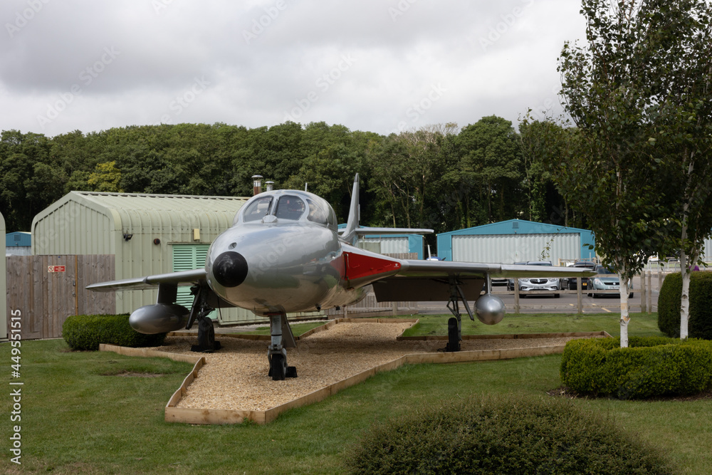 Hawker Hunter T7 gate guardian. Aircraft preserved as a memorial to ...