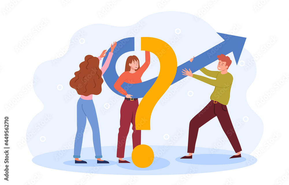 Team working on decision making task. Unravel the problem to reach new ...