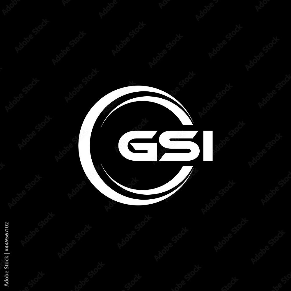 GSI letter logo design with black background in illustrator, vector ...